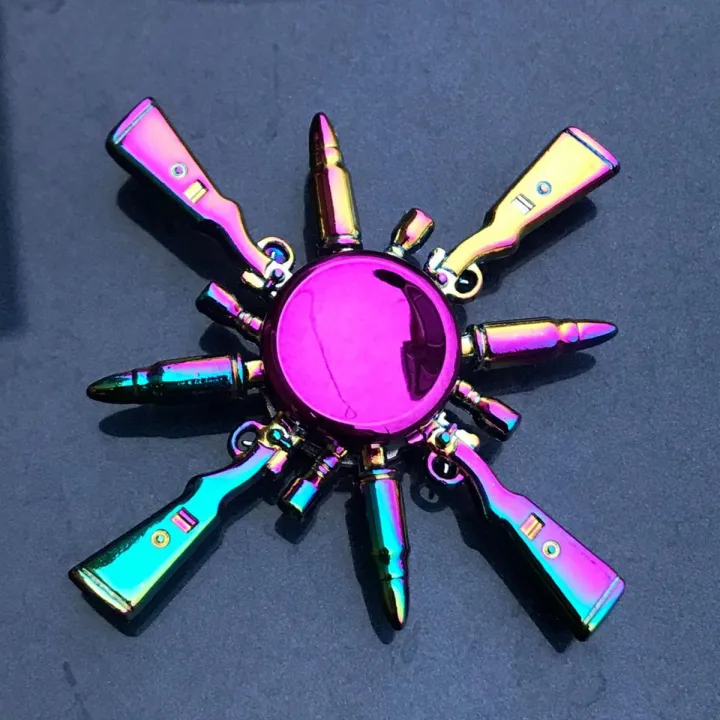 Gun-Shape Rainbow Metal Fidget Spinner | Daraz.pk
