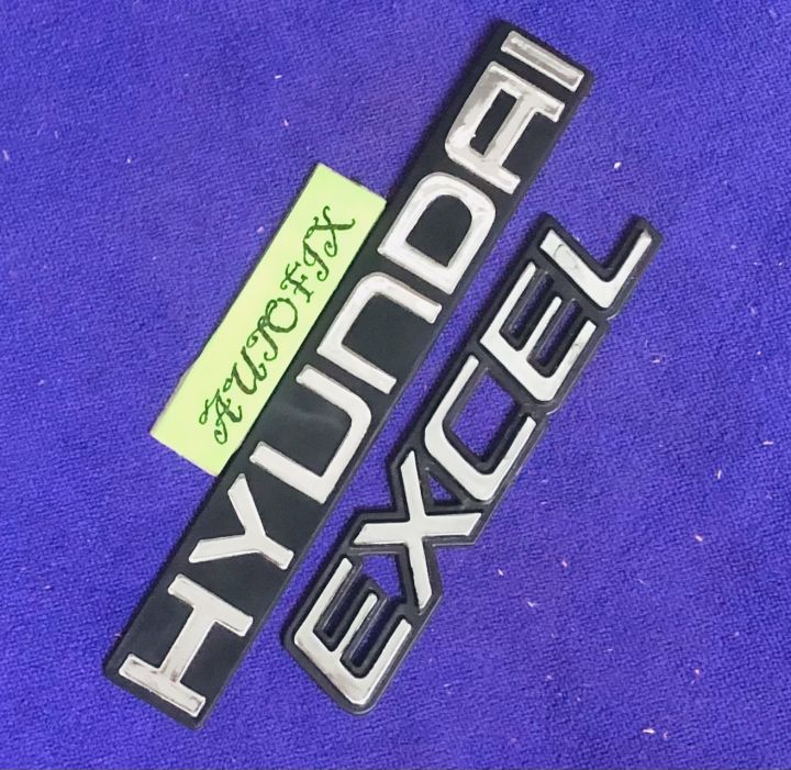 Hyundai Excel rear plastic Emblem 02 PCS | Daraz.pk