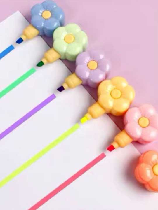 Highlighters stationary markers | 5 colors in 1 flower shape ...