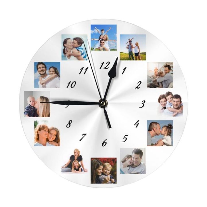 Personalised Photo Wall Clock – Custom Design, Upload Your Picture or ...