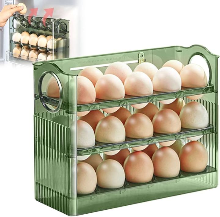 3-Layer Egg Storage Container 24 Grid Egg Holder For Refrigerator ...