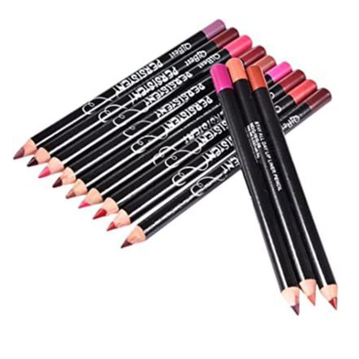 Pack of 6 & 12 Lip Pencils Lipsticks Muticolor Lippencils Dark Shades ...