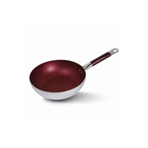 Mirror Polish Deep Wok Frying Pan – Marble Coat Inside, 28 cm (Gas ...