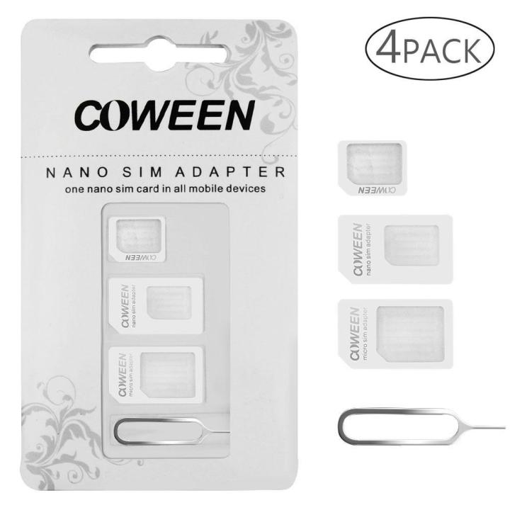 Pack of 4 Nano Sim Adapter With Ejector, Sim Pack, Sim Pin, Sims ...