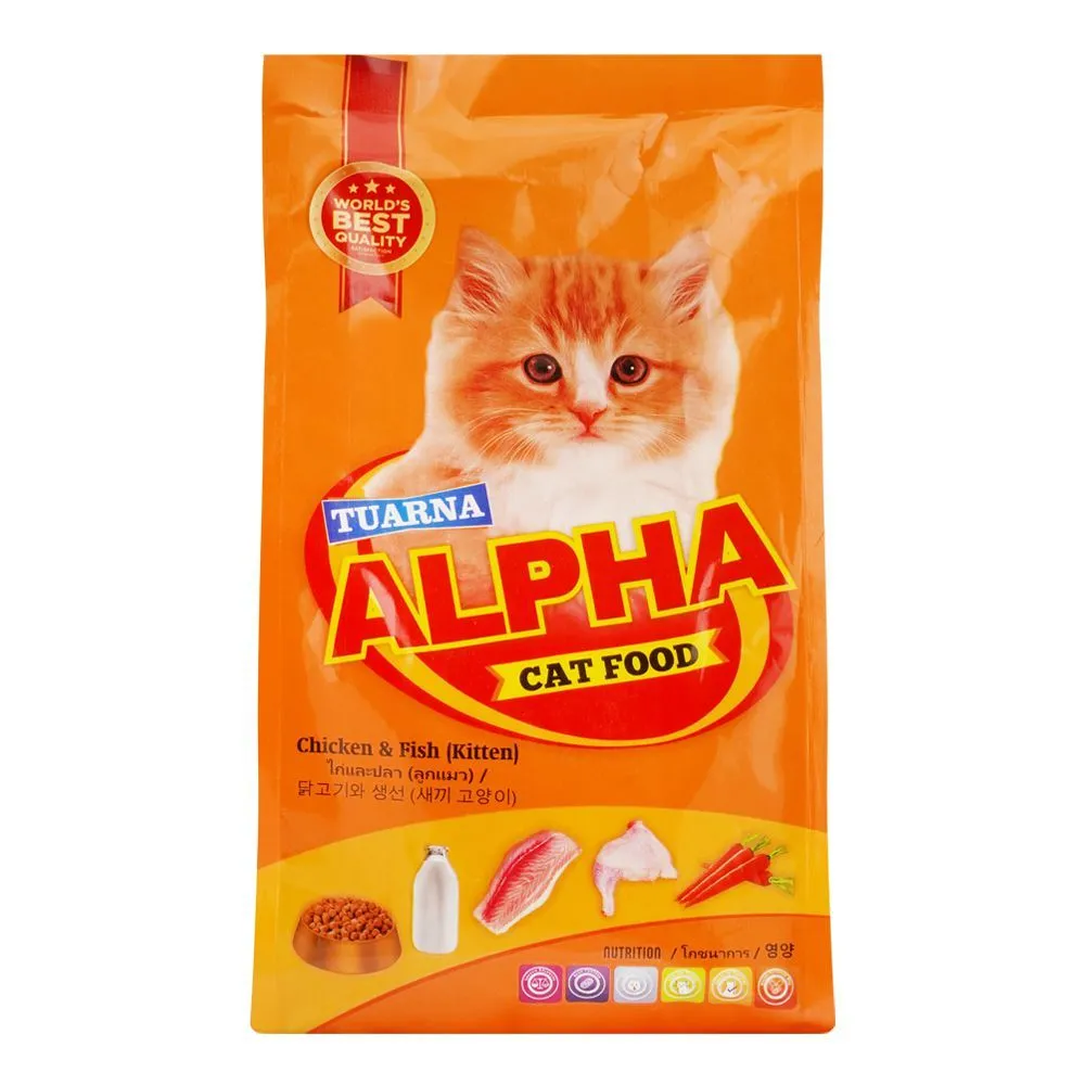 Alpha Cat Food for Kitten Dry Food Chicken & Fish Tuarna Kitten Cats ...