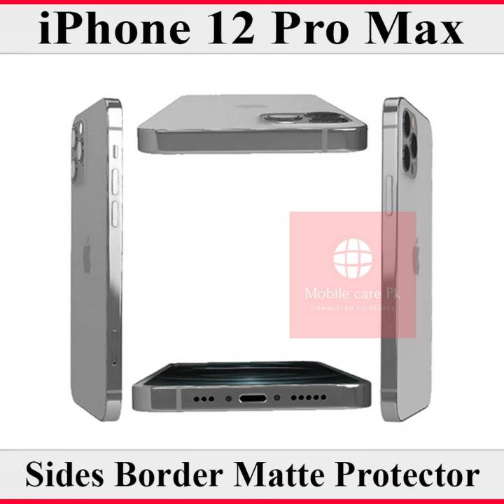 Apple IPhone 12 Pro Max Side Borders Matte Protector Soft Skin Sheet ...