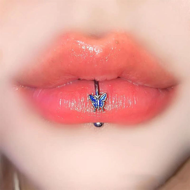 【Half price sale 】Small Lip Ring Titanium Steel Personality Design Girl ...