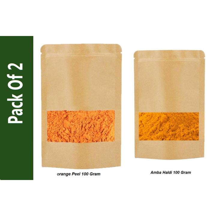 Pack Of 2 Orange Peel Mask Powder Wild Turmeric Fine Powder (Jangli ...