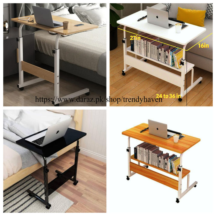 Side Laptop Table, Computer Table, Study Table with Adjustable Height ...