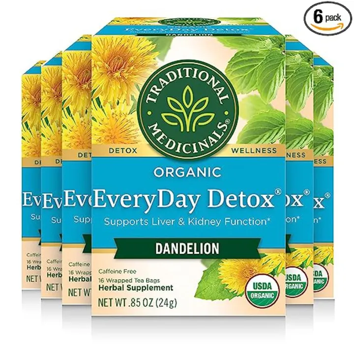 Traditional Medicinals Tea, Organic EveryDay Detox Dandelion, Supports ...
