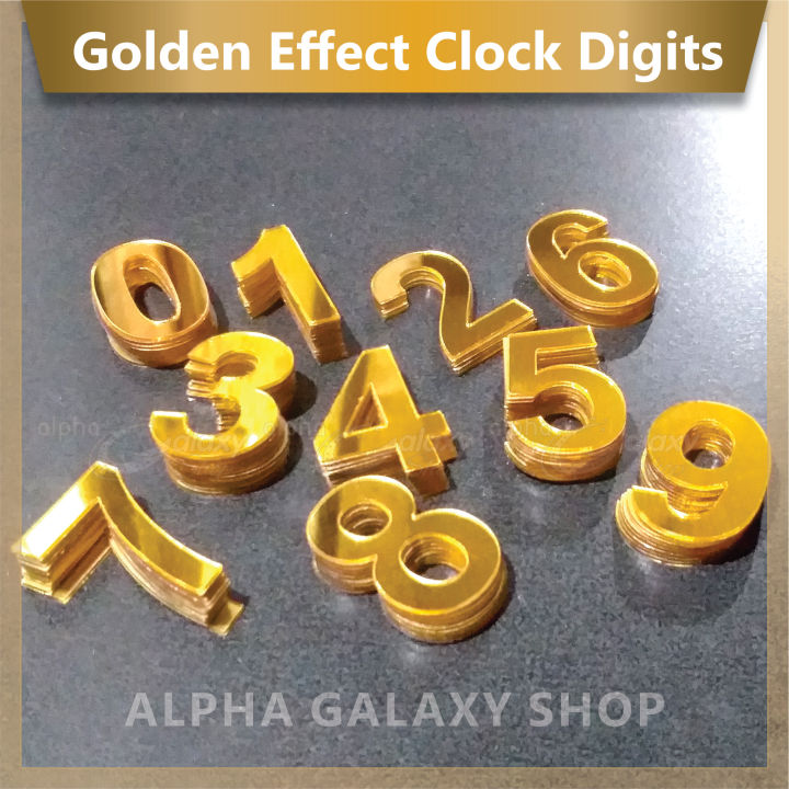 Resin Clock Digits - Golden Acrylic Digits for Resin Clock - Acrylic ...