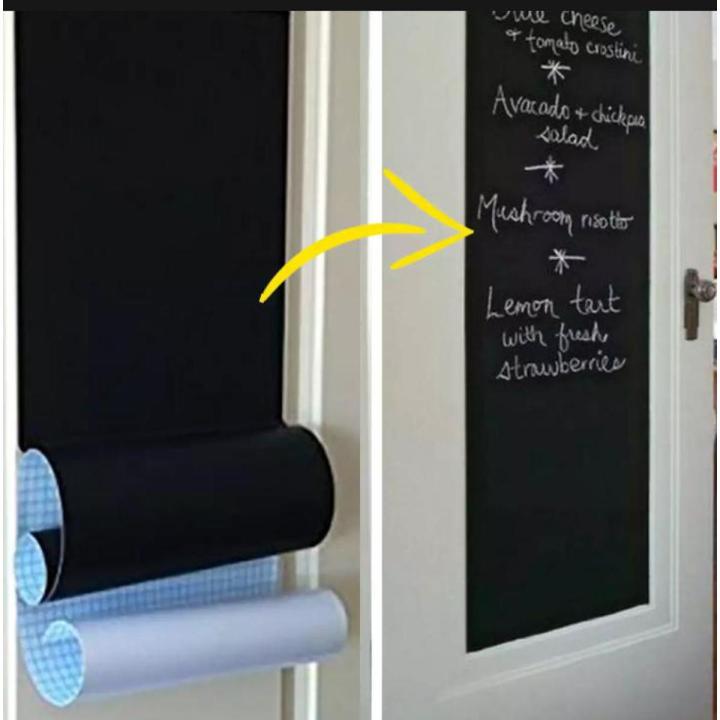 ZA Sale Large Chalkboard Sticker Paper - DIY Black Board Wall Adhesive ...