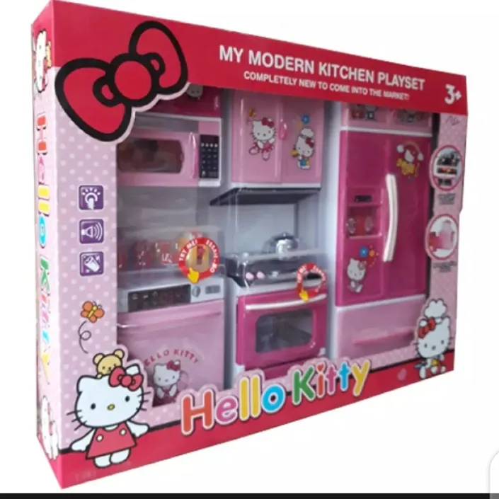 Hello Kitty Best Modern Kitchen Play Set with Light and Sound For Kids ...