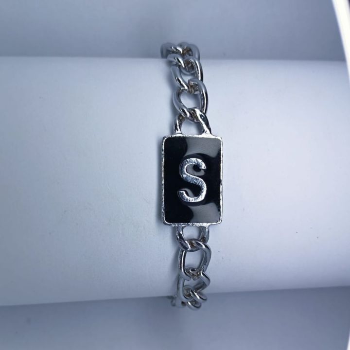 Silver Heavy Imported Chain A to Z Alphabet Bracelet / Watch For Men ...
