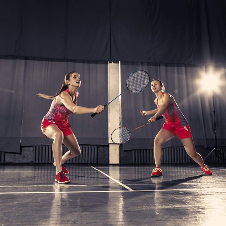 2-Player Carbon Graphite Badminton Racket Set | Full Carbon Fiber ...