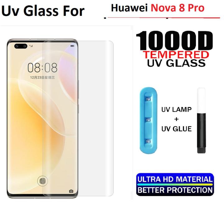 Huawei Nova 8 Pro UV Tempered Glass Screen Protector Full Curved ...