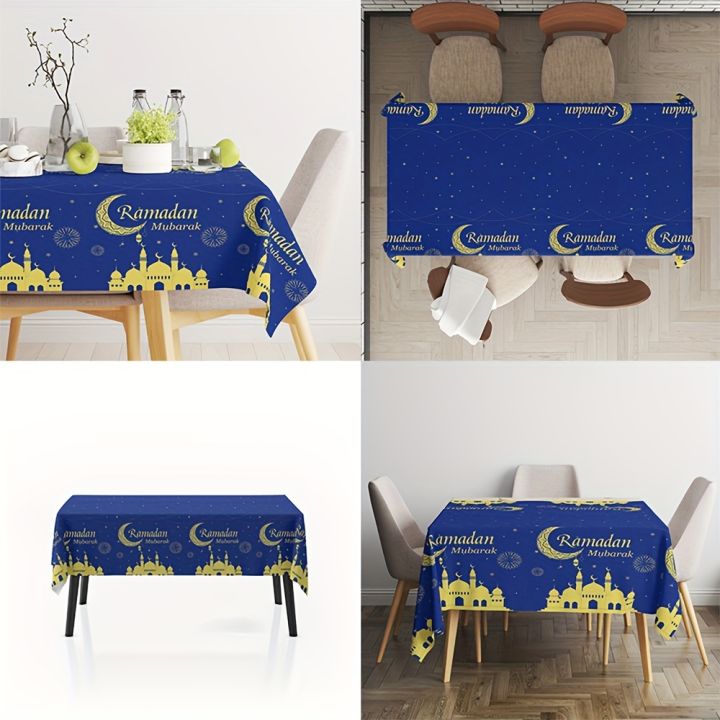 1 pc of Ramadan Kareem Plastic Table Cover/ Ramadan Mubarak Plastic ...