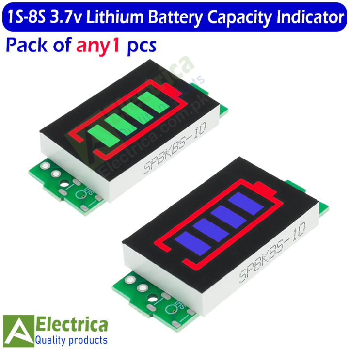 1S-8S 3-34V Lithium Battery Capacity Indicator Module Electric Vehicle ...