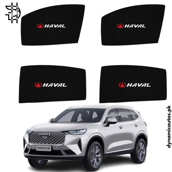 Haval H6 Side Sunshades with Logo | Custom Fit 2021–2024 | 4Pcs Window ...