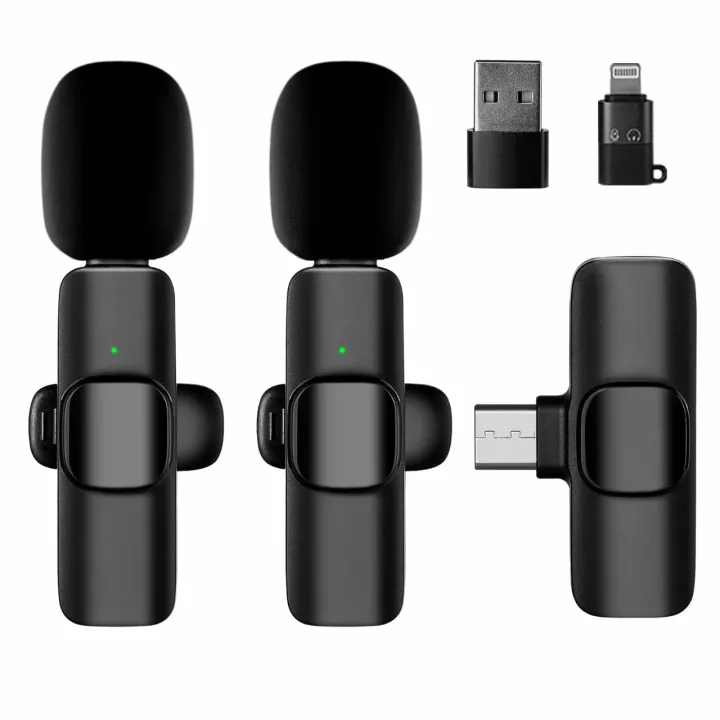 New Wireless Lavalier Microphone Portable Audio Video Recording Mini ...