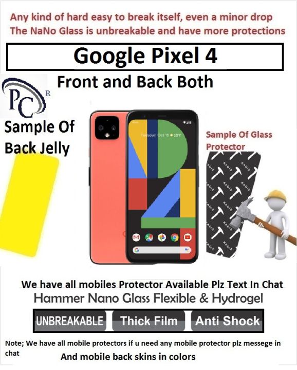 Google Pixel 4- Screen and back side protectors - Best materials front ...
