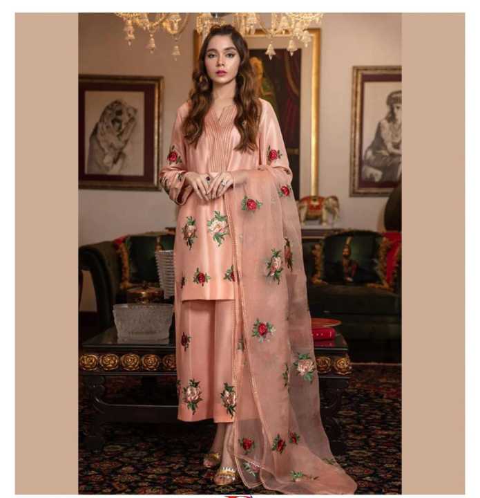 Zainab Chotani Fabric Kattan Silk Saree Indian Wedding Dress Women's ...
