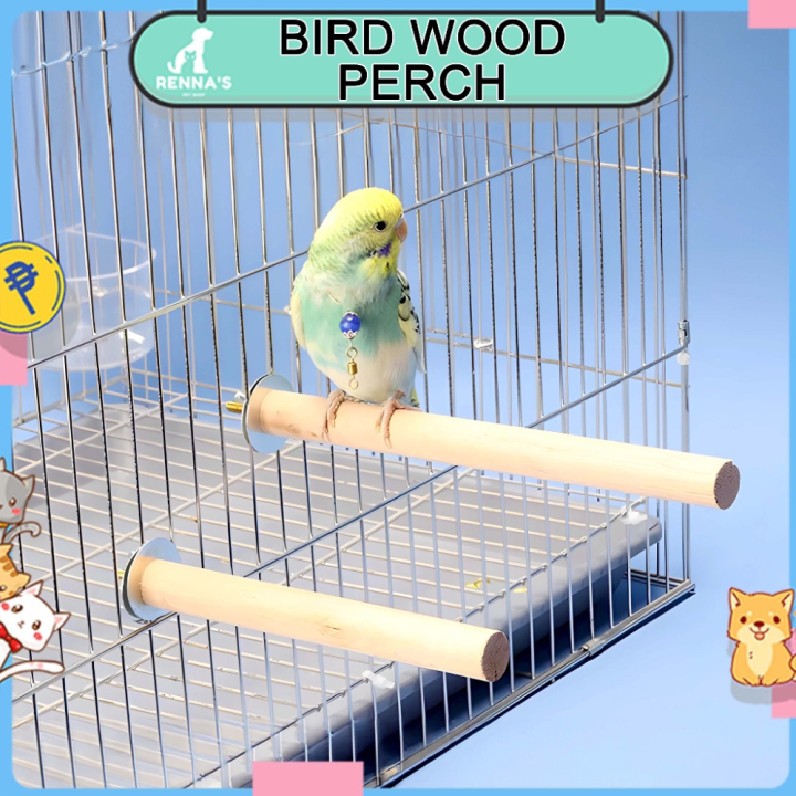 2 Pcs Parrot Wooden Perch Stand - Natural Wooden Srew Stick for Birds ...
