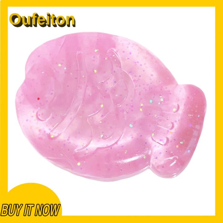 Oufeiton Kids Fish Toy Glitter Sea Bream Stress Relief Toy Soft Tpr ...