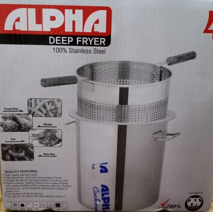 US 22 Liter 5 Set Large Size Deep Fryer Heavy Duty Stainless Steel Gas ...