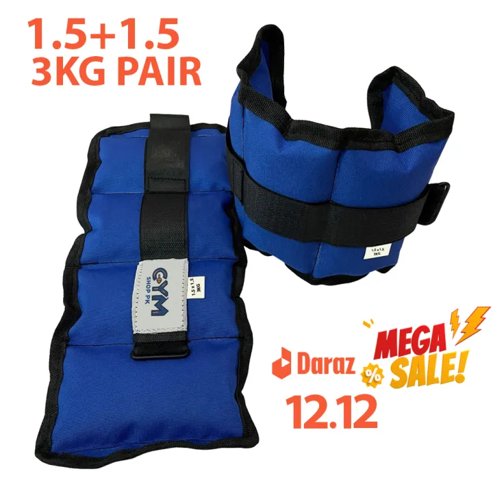 Blue Ankle Weights 3kg Weighted for Fitness And Exercise | Daraz.pk