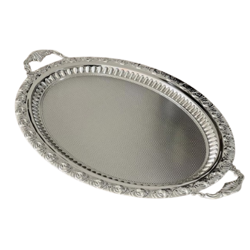 Checkered Oval Round Presentation Tray, Tray For Serving, Presentation ...