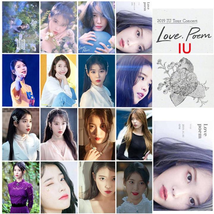 16 Pcs/ Set Kpop IU New Album Love Poem Photo Card Photocard Poster ...