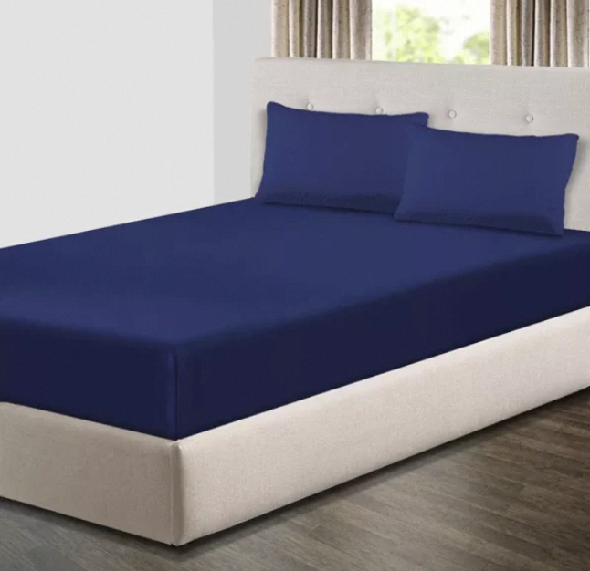 Jersey Fitted Sheet With Pillow Covers – 100% Cotton Stretchable Bed ...