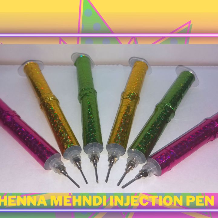 Mehndi Injection Pen with 1 Extra Needle | Henna Applicator for Easy ...