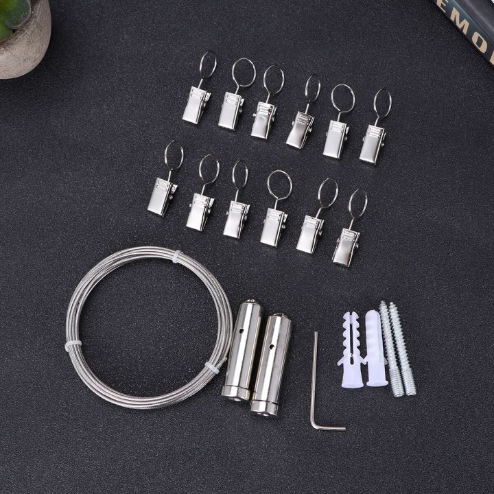 Rope Wire Clothes 1 8 Steel 4 Crimping Pulley Clip 3 Cable Curtain ...