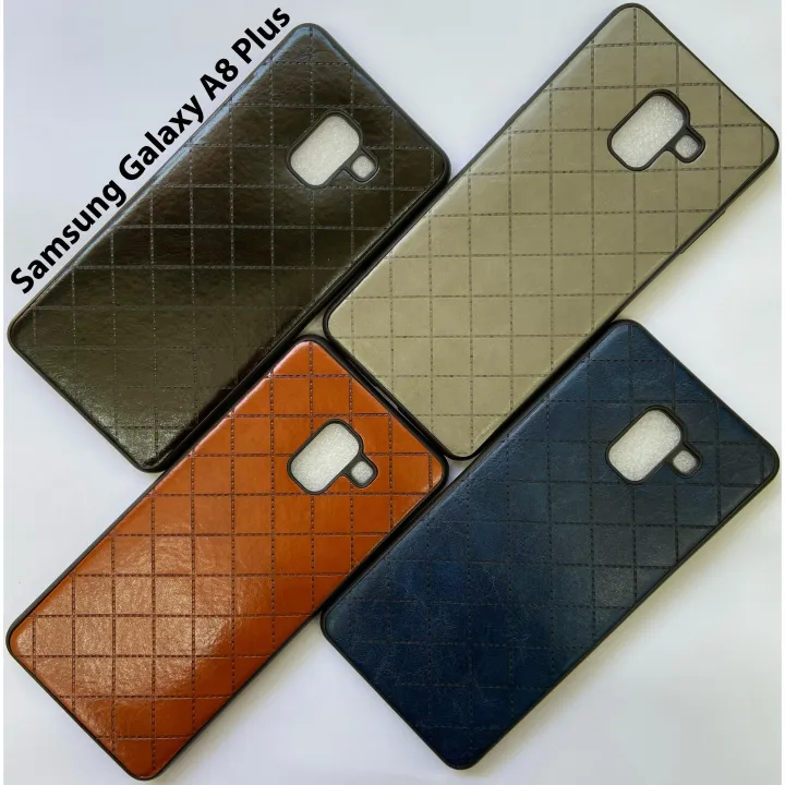Samsung Galaxy A8 Plus - Rexine Grip Cross-Check Silicone Case for ...