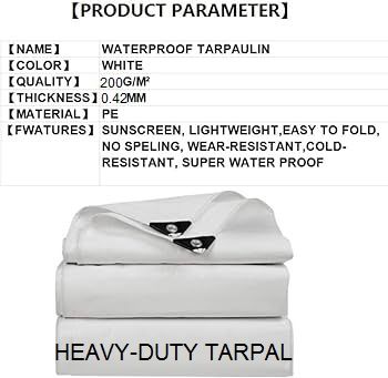 White Plastic Tarpal , Made in Korea SIZE (12 ft X 12ft),Heavy-Duty ...