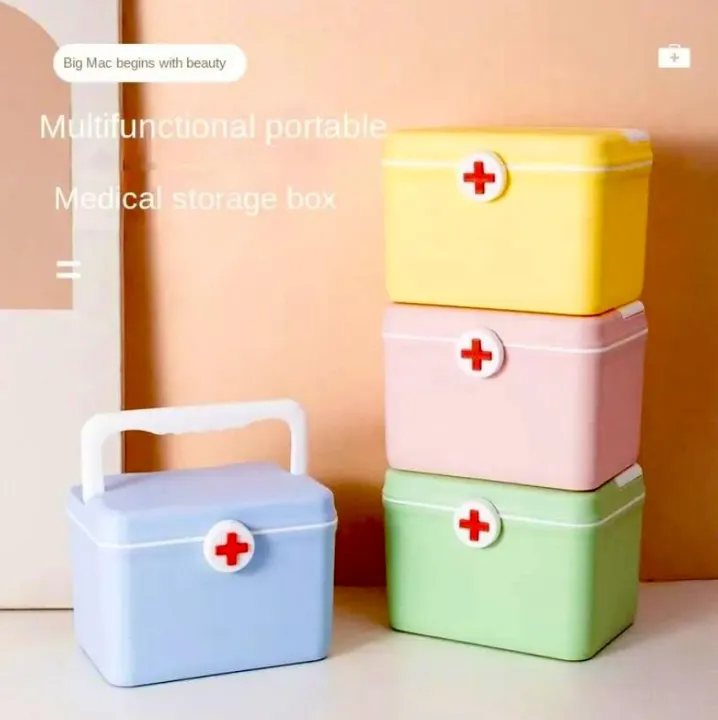 First Aid Kit Box Lockable Medicine Storage Box Family Emergency Kit ...