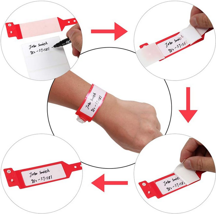 Hospital Bracelets And Patient ID Barcode Wrist Bands 100 pcs size ...