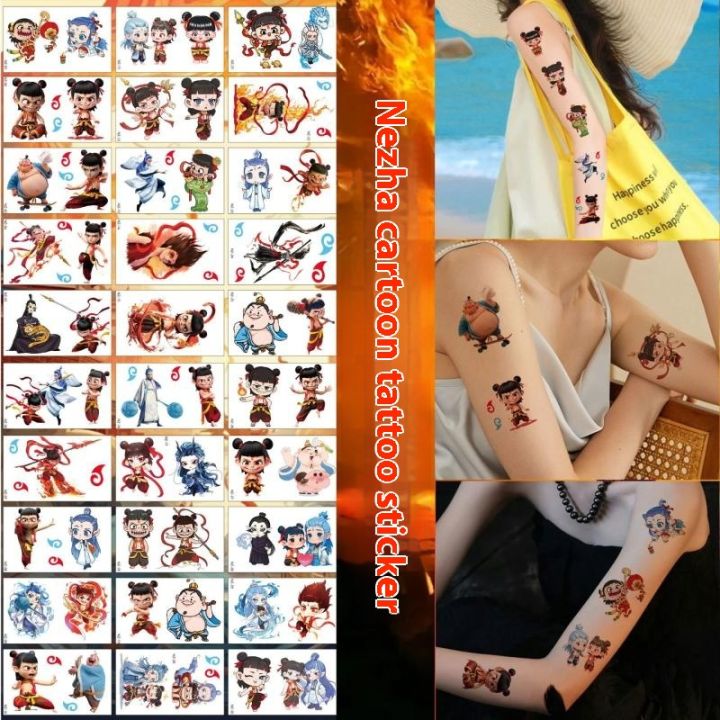 Ne Zha 2 Tattoo Stickers Nezha Aobing Forehead Stickers Cartoon Movie ...