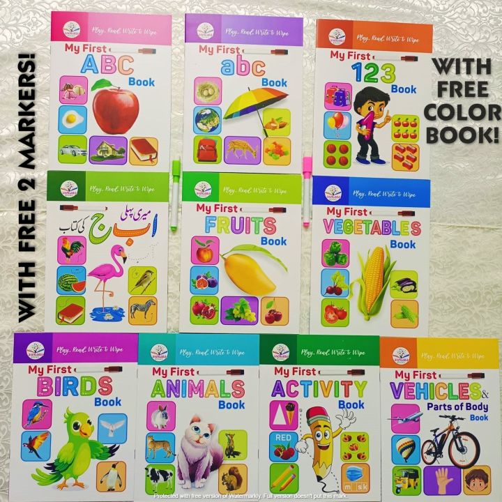Pack of 10 Pre School Wipe And Clean Books For Your Kids - Reusable ...