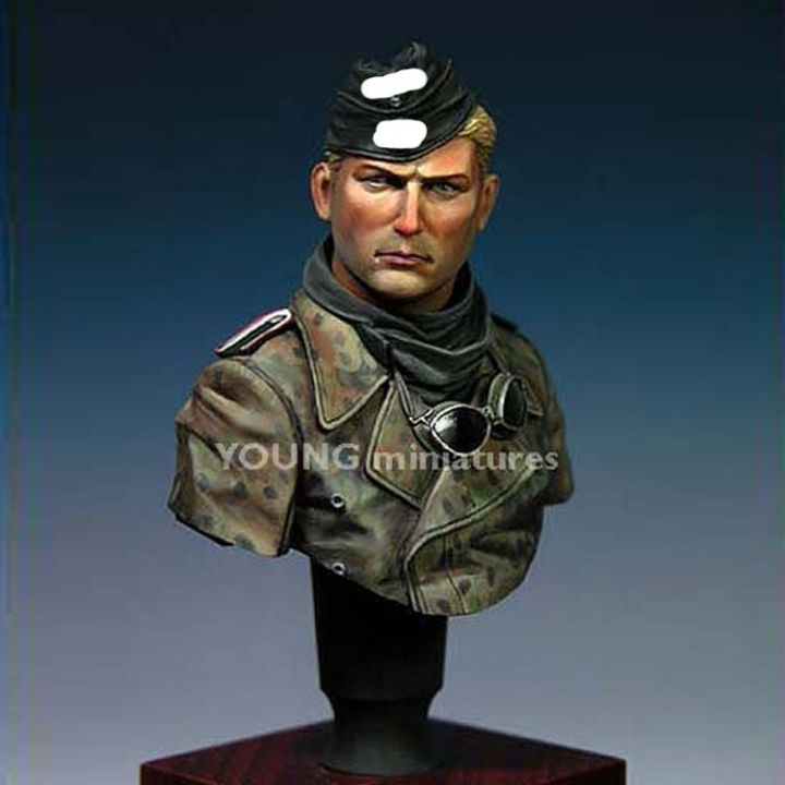 1/10 resin figure bust model World War II tank crew gk hand-made white ...