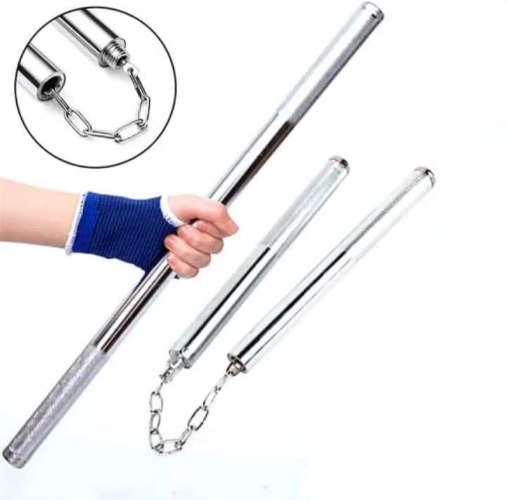 Stainless Steel Iron Two Sticks nunchaku Training Exercise Short Stick ...