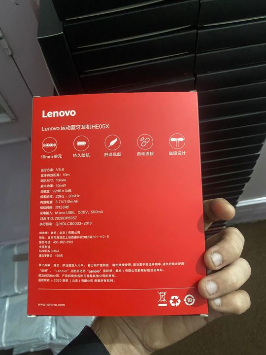 Lenovo HE05 Pro Original Bluetooth Neckband Earphones - Clear Sound ...