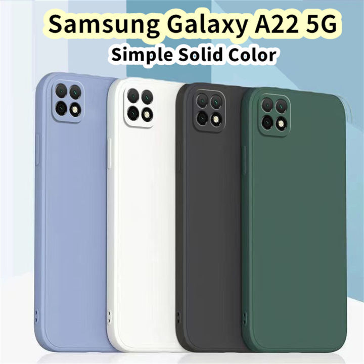 Original For Samsung Galaxy A22 5G Silicone Full Cover Case Solid Color ...