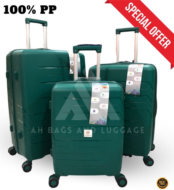 AH Premium 100% PP 3Pc Luggage Set | 4 Wheel Suitcase Sets | Large ...