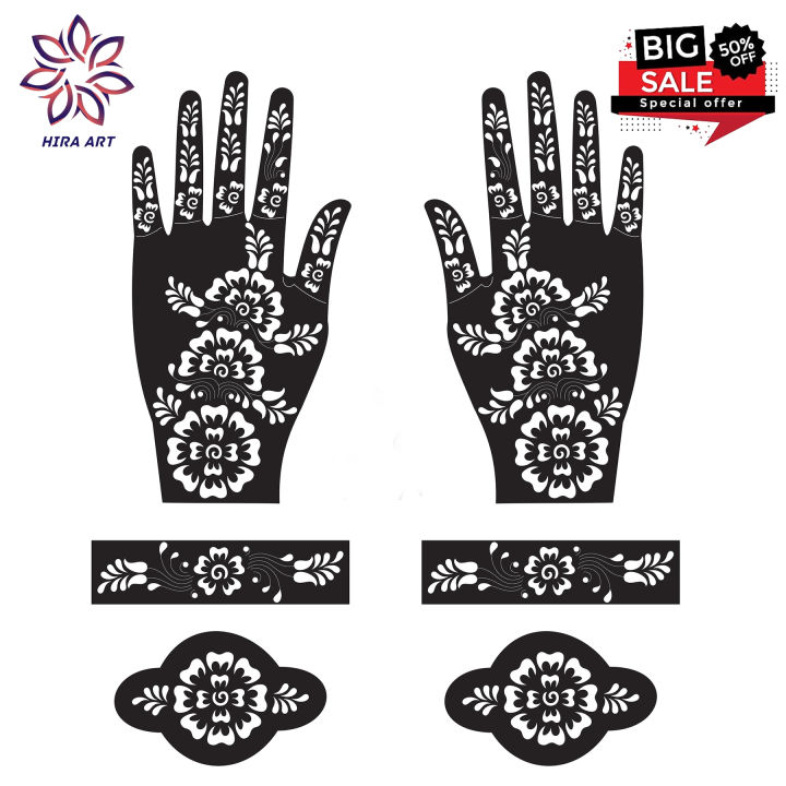 Mehndi Sticker Hand and Motive for Women | Girls and kids Easy to use ...