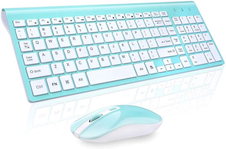 cimetech Compact Full Size Wireless Keyboard and Mouse Set 2.4G Ultra ...