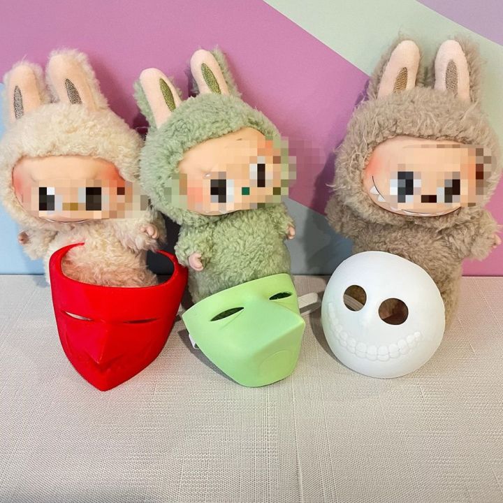 New Plastic Doll Mask Doll Accessories 3D Printed Labubu Doll Mask DIY ...