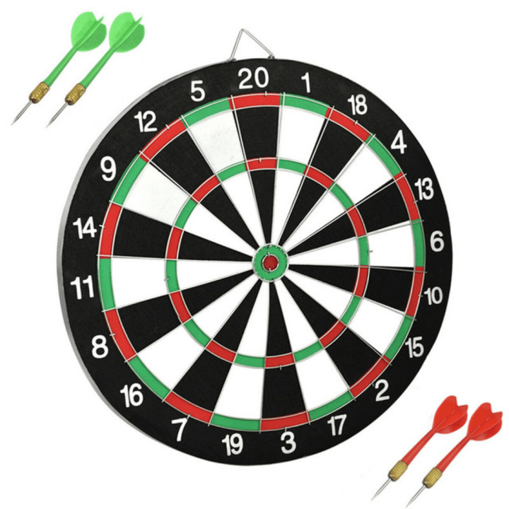New Dart Board with 4 Darts and 1 Double Sided score Game Set 12 Inches ...